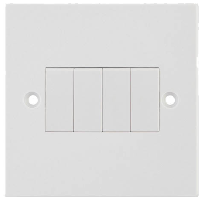 Selectric 10A 4G 2W Switch (1G Plate) - Web Electrical