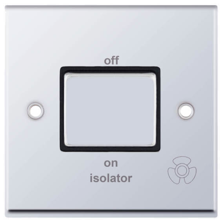 Selectric Plate Switch, 3 Pole Fan Isolator X-Rated, c/w Black Insert ...